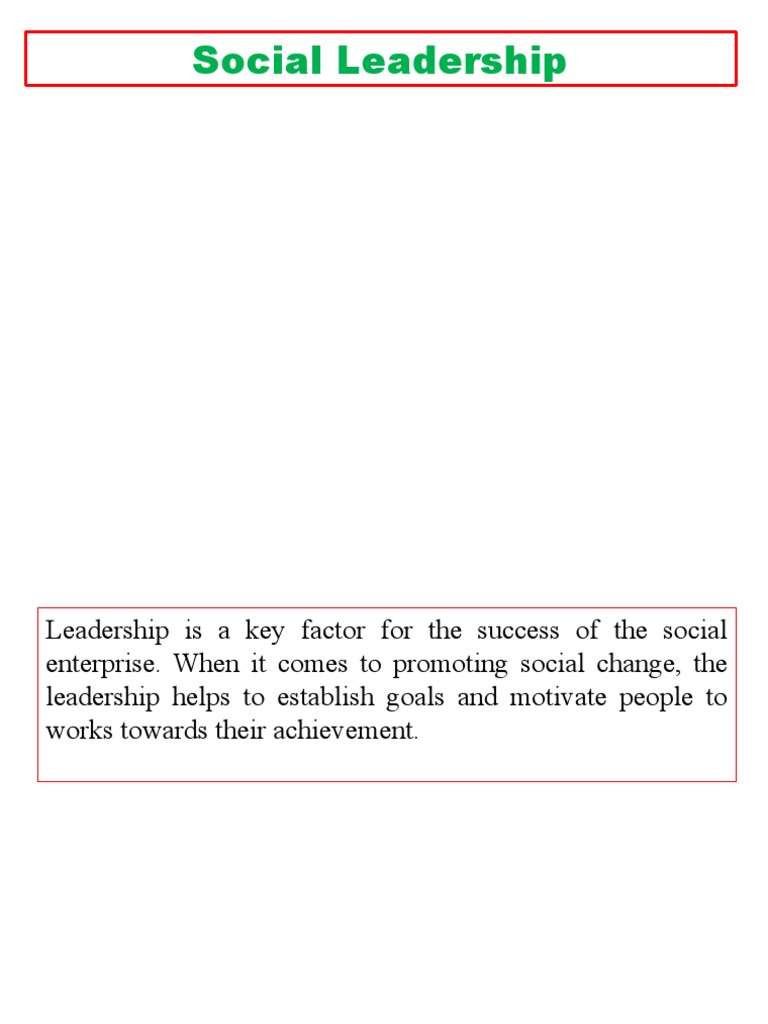 Social Leadership | PDF | Servant Leadership | Leadership