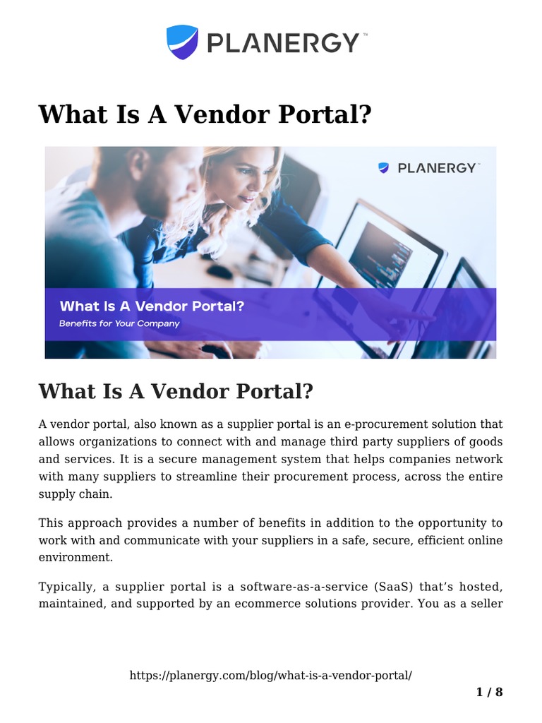 What Is A Vendor Portal | PDF | Enterprise Resource Planning | Supply Chain