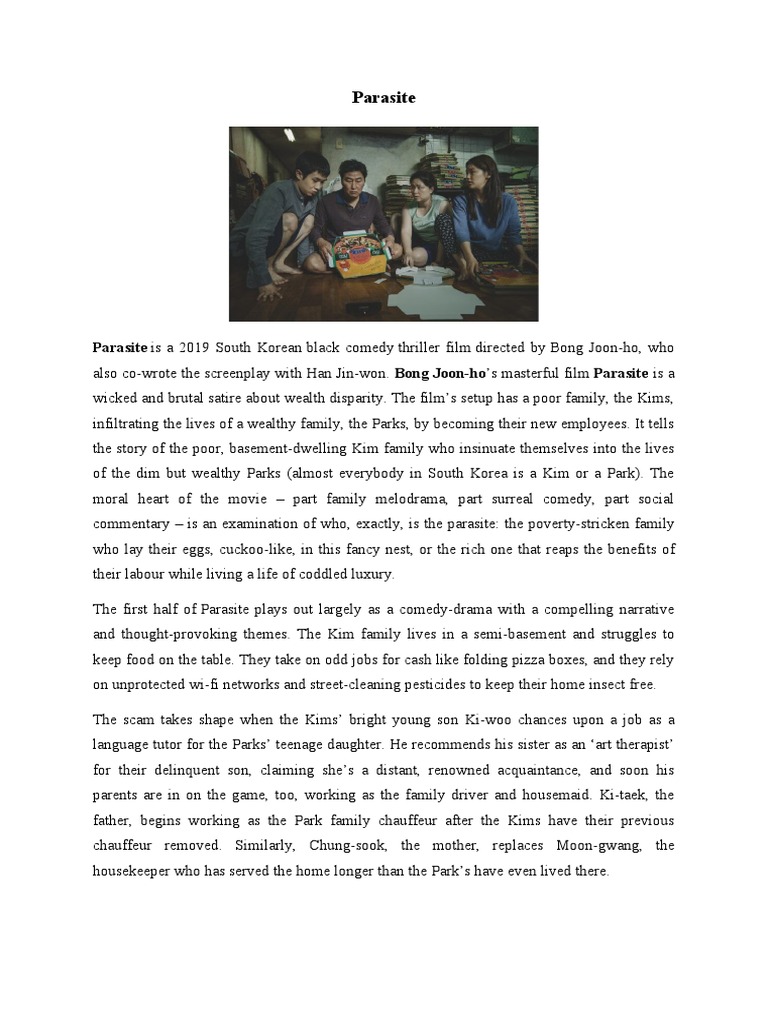 Parasite Movie Review | PDF