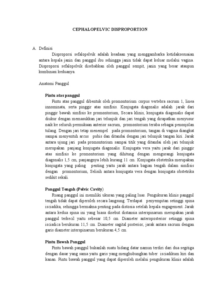 Cephalopelvic Disproportion | PDF