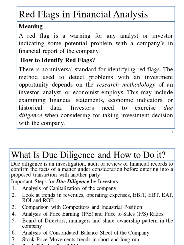 Red Flags in Financial Analysis | PDF | Audit | Financial Analyst