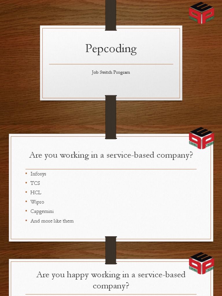 Pepcoding: Job Switch Program | PDF | Computing | Computing And Information Technology