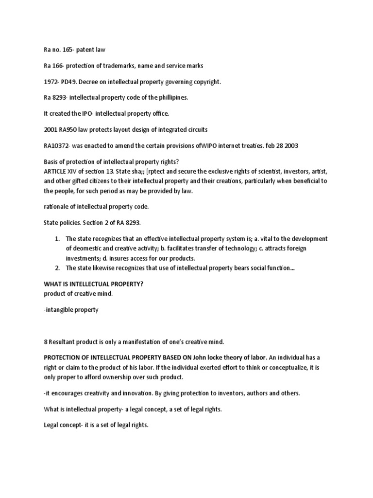 Notes 1 | PDF | Intellectual Property | Ownership