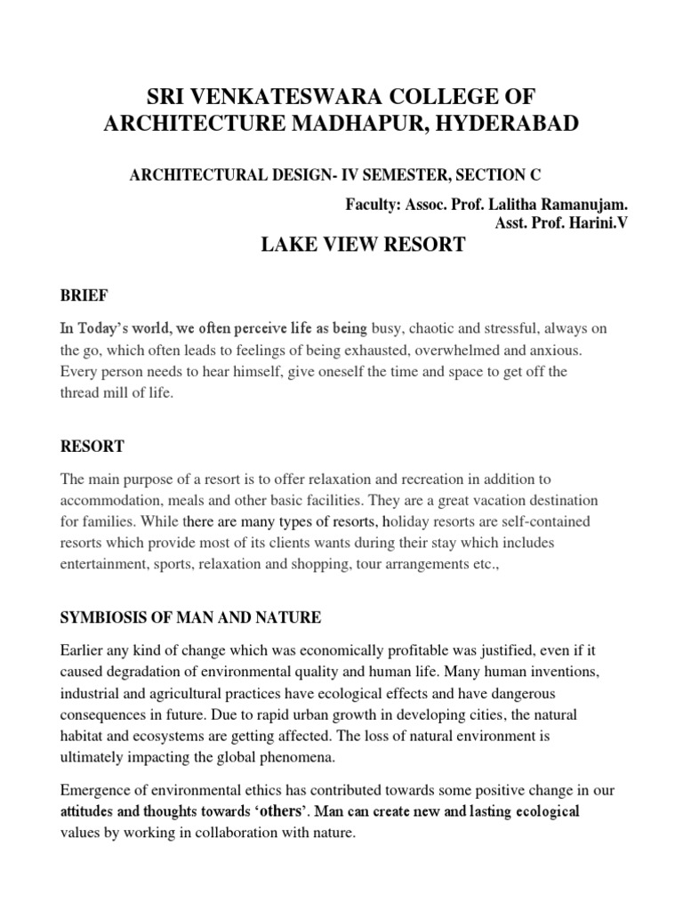 Design Brief - RESORT | PDF | Ecology | Resort