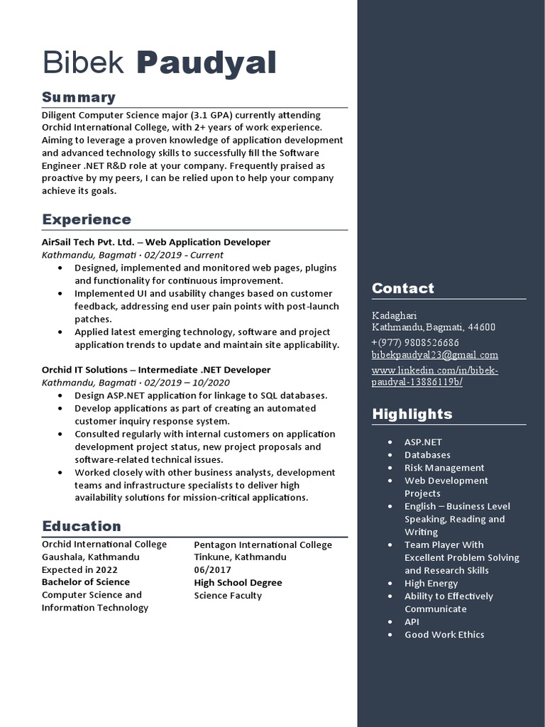 Bibek Paudyal: Contact | PDF | Application Software | World Wide Web