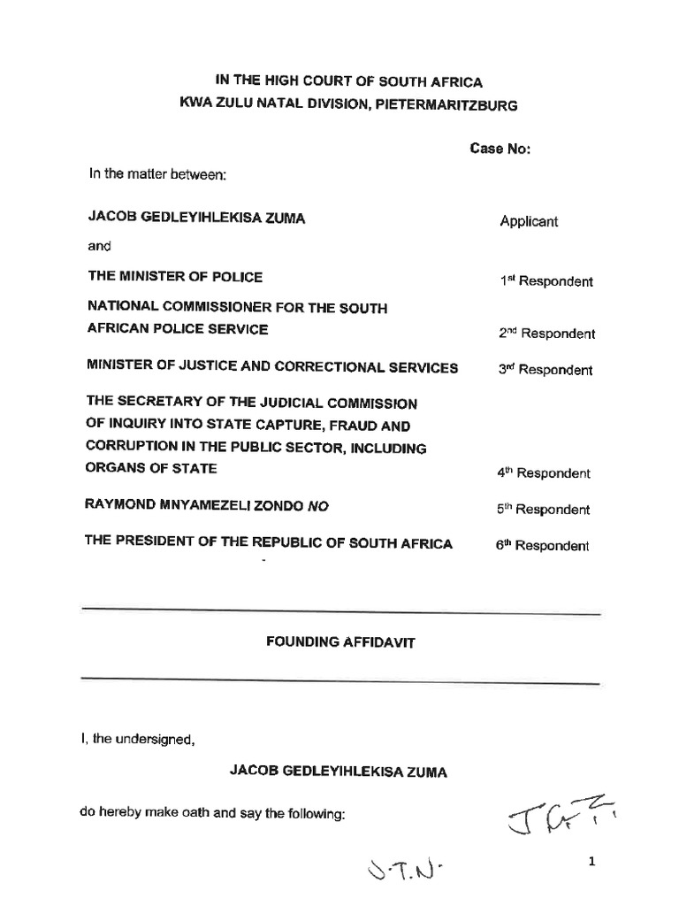 Jacob Zuma Interdict Court Papers - Compressed | PDF