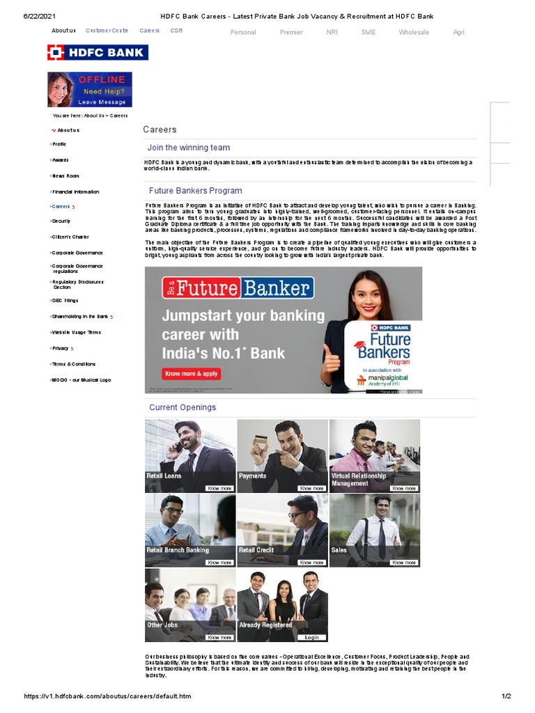 HDFC Bank Careers - Latest Private Bank Job Vacancy & Recruitment at ...