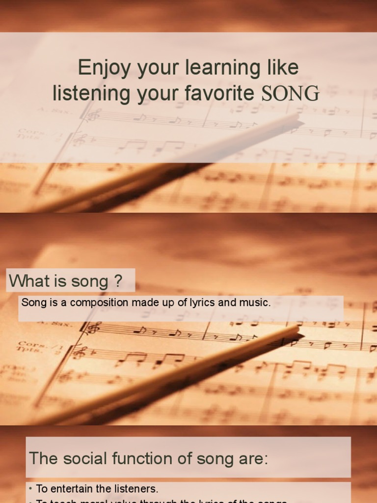 Enjoy Your Learning Like Listening Your Favorite SONG | PDF