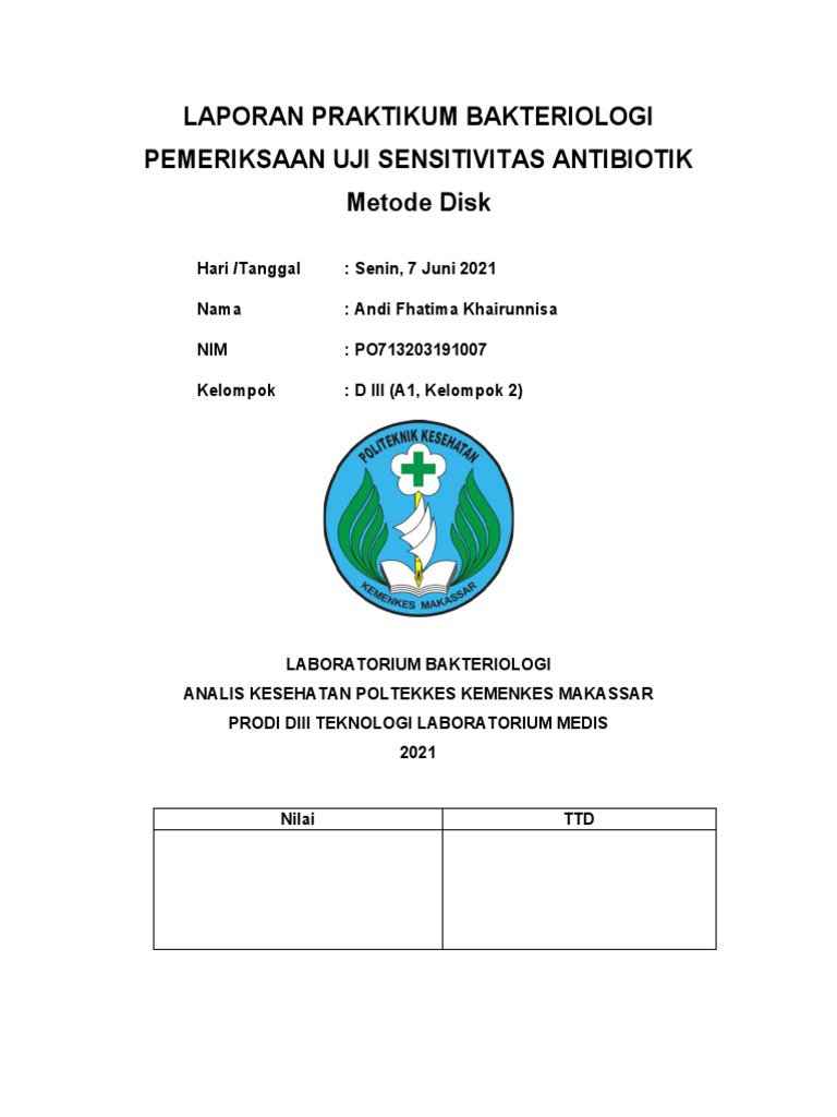 Uji Sensitivitas Antibiotik dengan Metode Kirby-Bauer | PDF | Sains ...