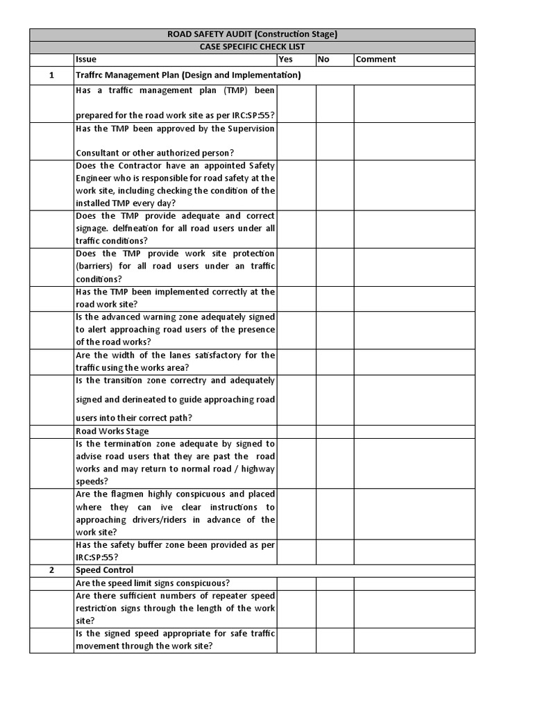 Construction Stage Road Safety Audit | PDF | Traffic | Road