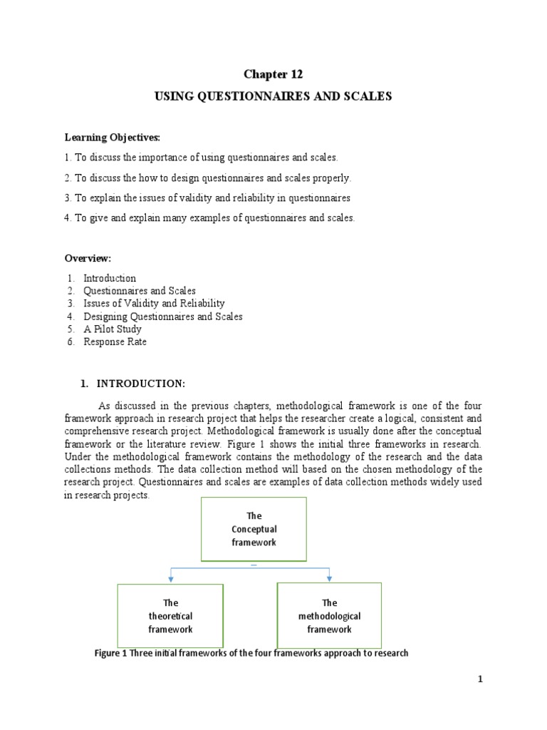 Chapter 12 - Using Questionnaires and Scales | PDF | Validity (Statistics) | Questionnaire