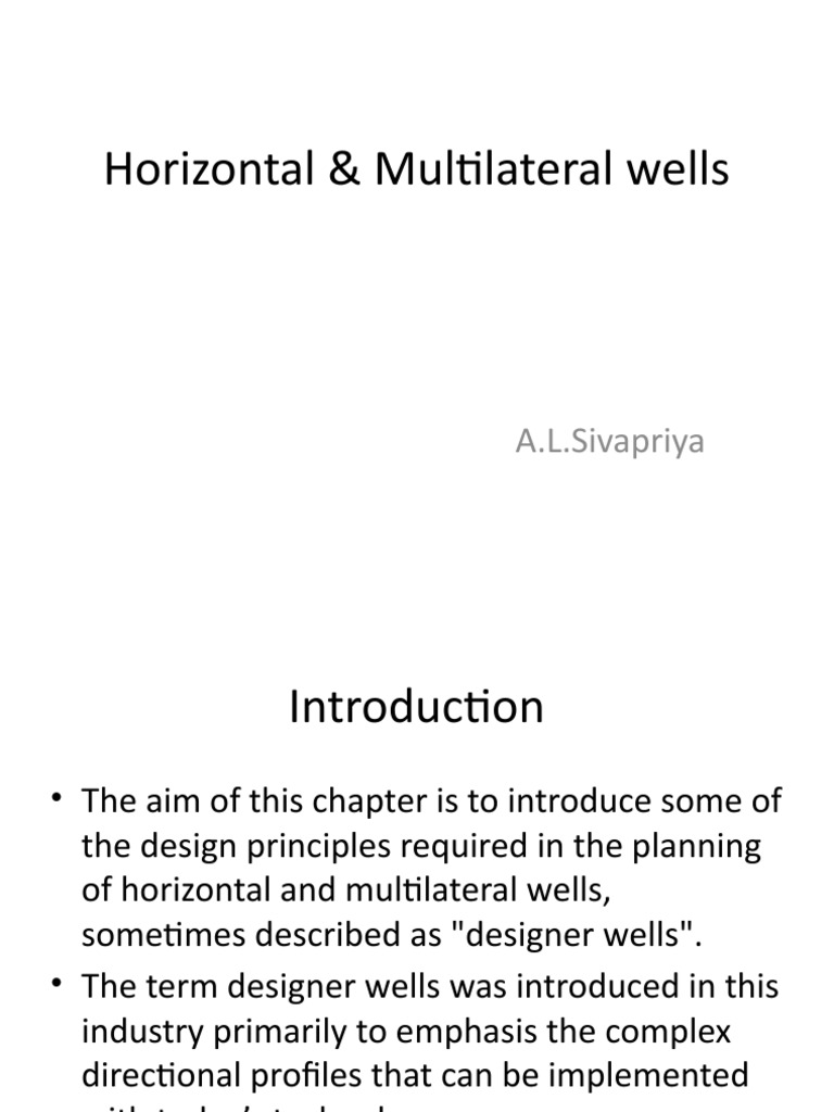 Horizontal - Multilateral Wells | PDF | Nature | Science