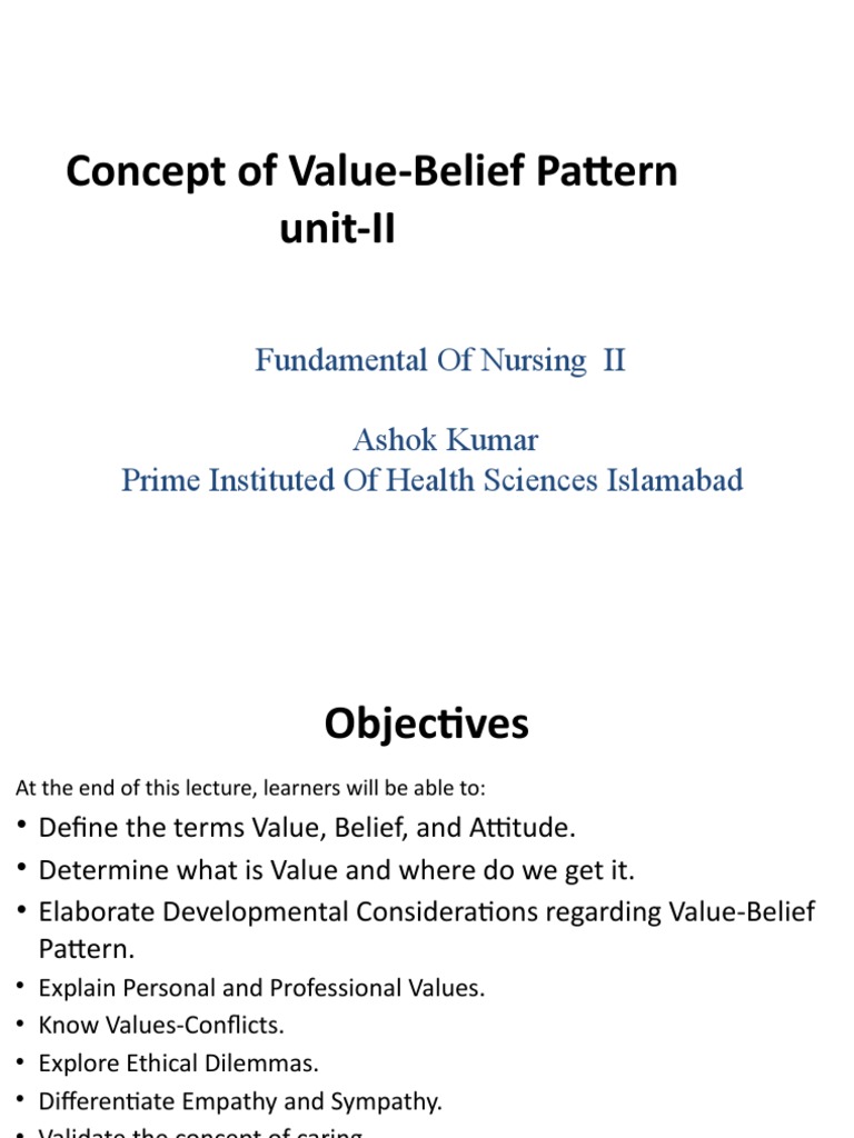02 Unit - Value-Belief Pattern | PDF | Autonomy | Value (Ethics)