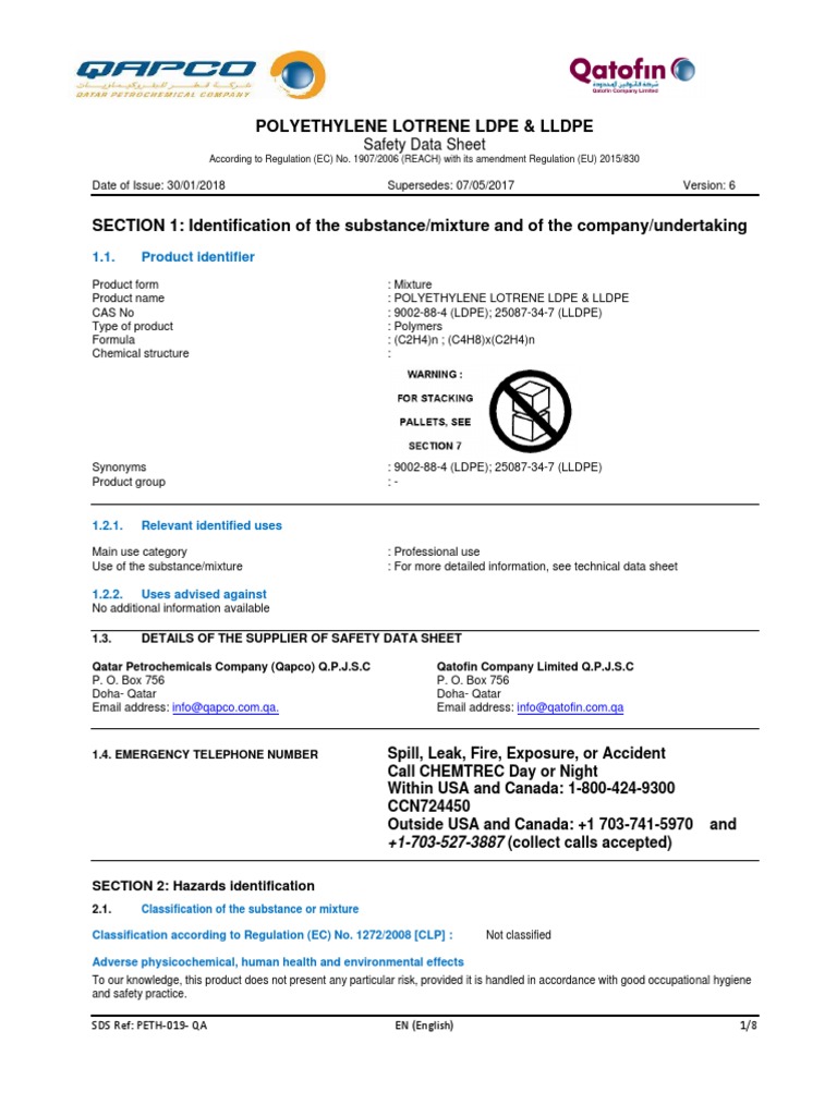 Polyethylene Lotrene Ldpe & Lldpe: 1.1. Product Identifier | Download ...