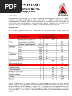 Ficha Tecnica Cemento Frontera Ip | PDF | Cemento | Materiales de construcción