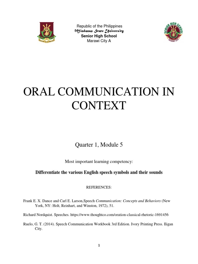 Oral Communication in Context | PDF | Stress (Linguistics) | Phonetics