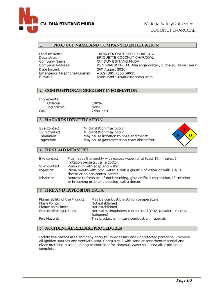 Natura Charcoal - CV DUA BINTANG MUD MSDS | Download Free PDF ...