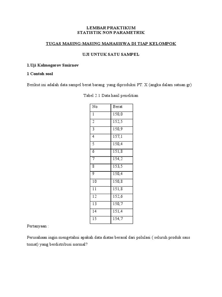 Modul Spss Non Parametrik - SMT 4 | PDF