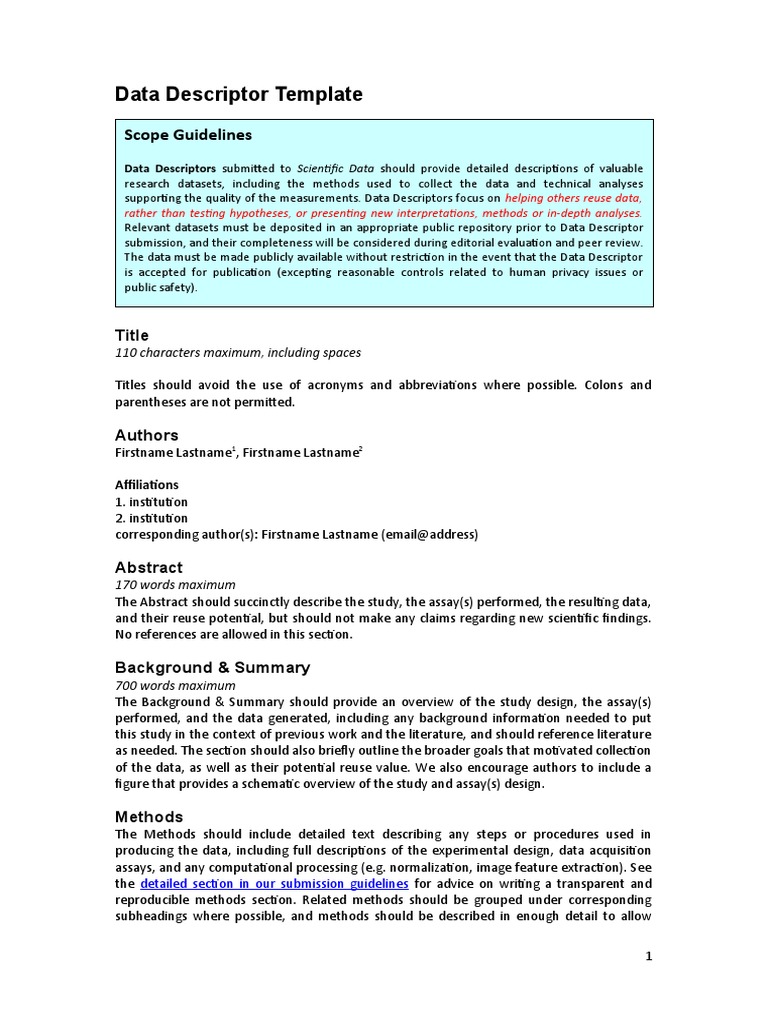 A Guide to Depositing and Describing Research Datasets: Key Components ...