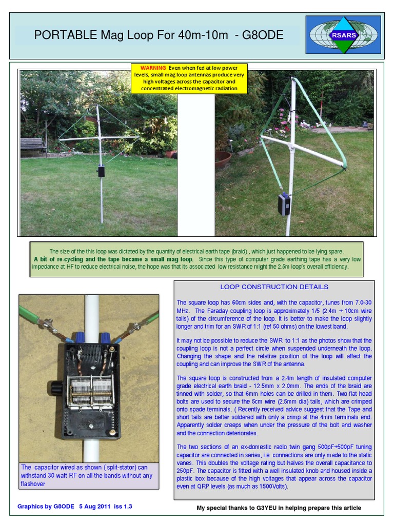 Portable Mag Loop For 40m-10m - G8ODE: An Expertly Designed and ...