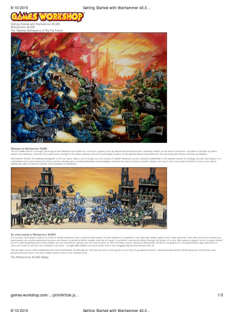Getting Started With Warhammer 40 000 Games Workshop Pdf Leisure