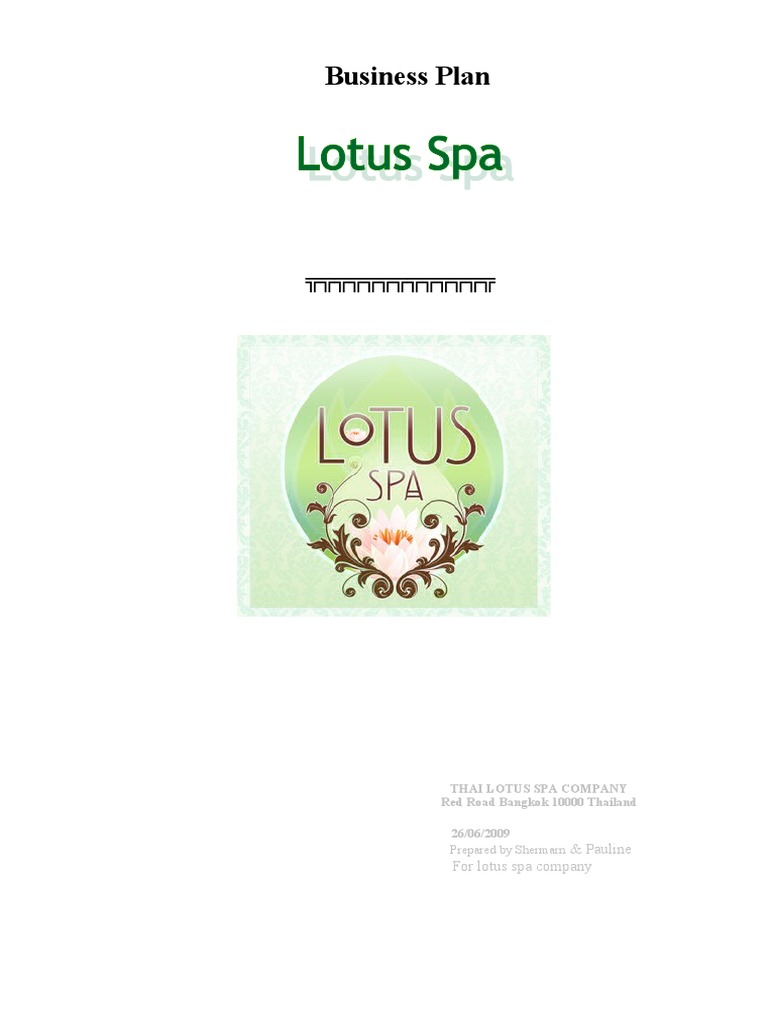 Business Plan Lotus Spa 1 | PDF | Equity (Finance) | Pricing