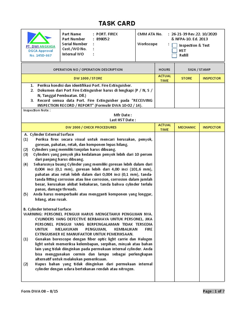 MTC Port. Fire Extingusiher Pn. 898052 (HST & Refill) (2) Indo | PDF
