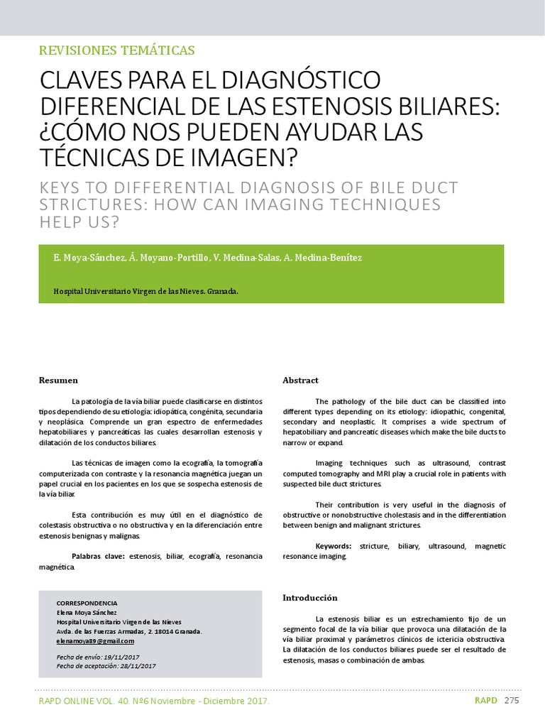 2-Claves para El Diagnóstico Diferencial de Las Estenosis Biliares ...