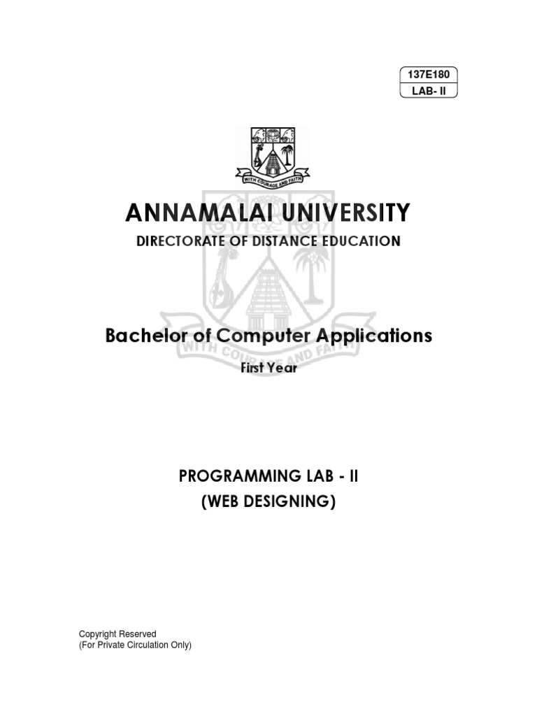 Web Designing Lab BCA | PDF | Dynamic Html | Html