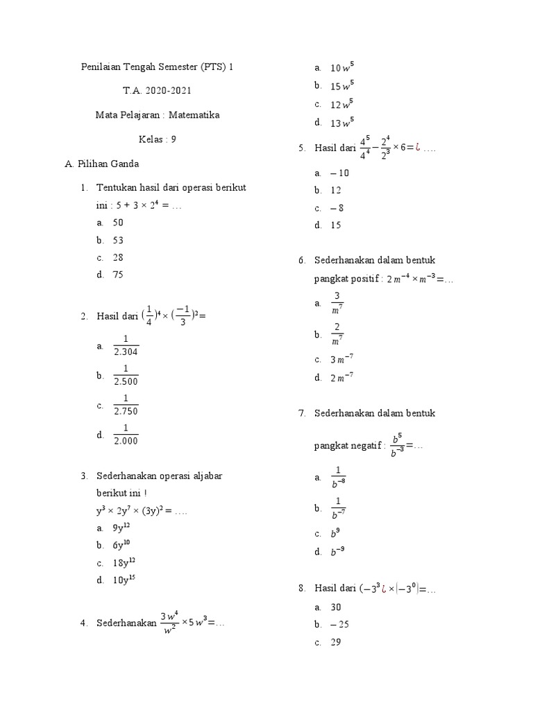 Matematika 9 | PDF | Metode & Bahan Ajar