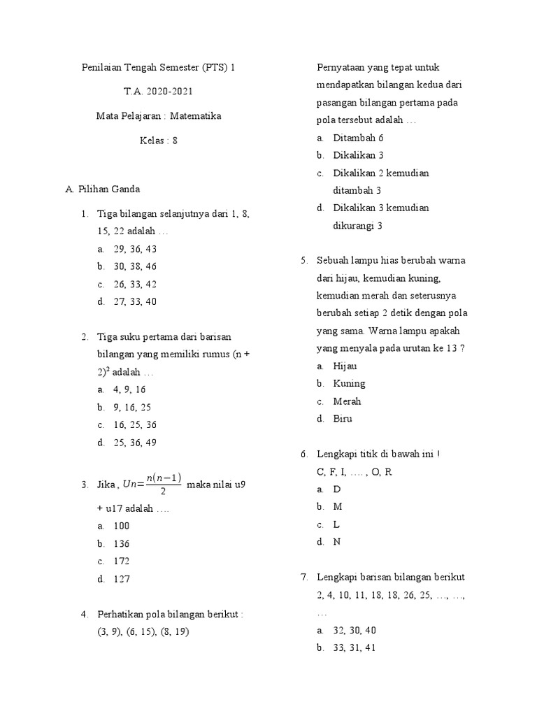 Matematika 8 | PDF | Metode & Bahan Ajar