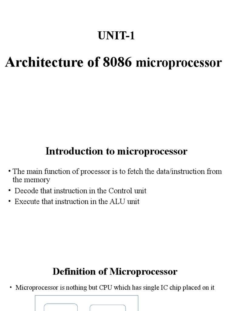 UNIT-1: Architecture of 8086 | PDF | Central Processing Unit | Pointer (Computer Programming)