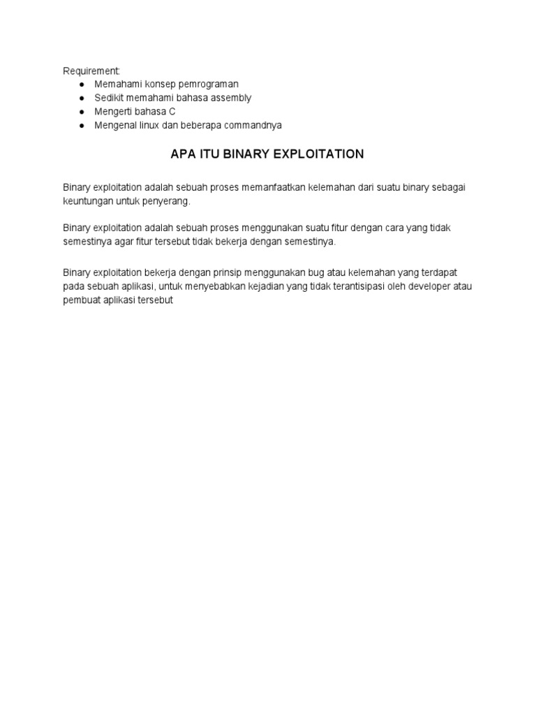 Binary Exploit | PDF