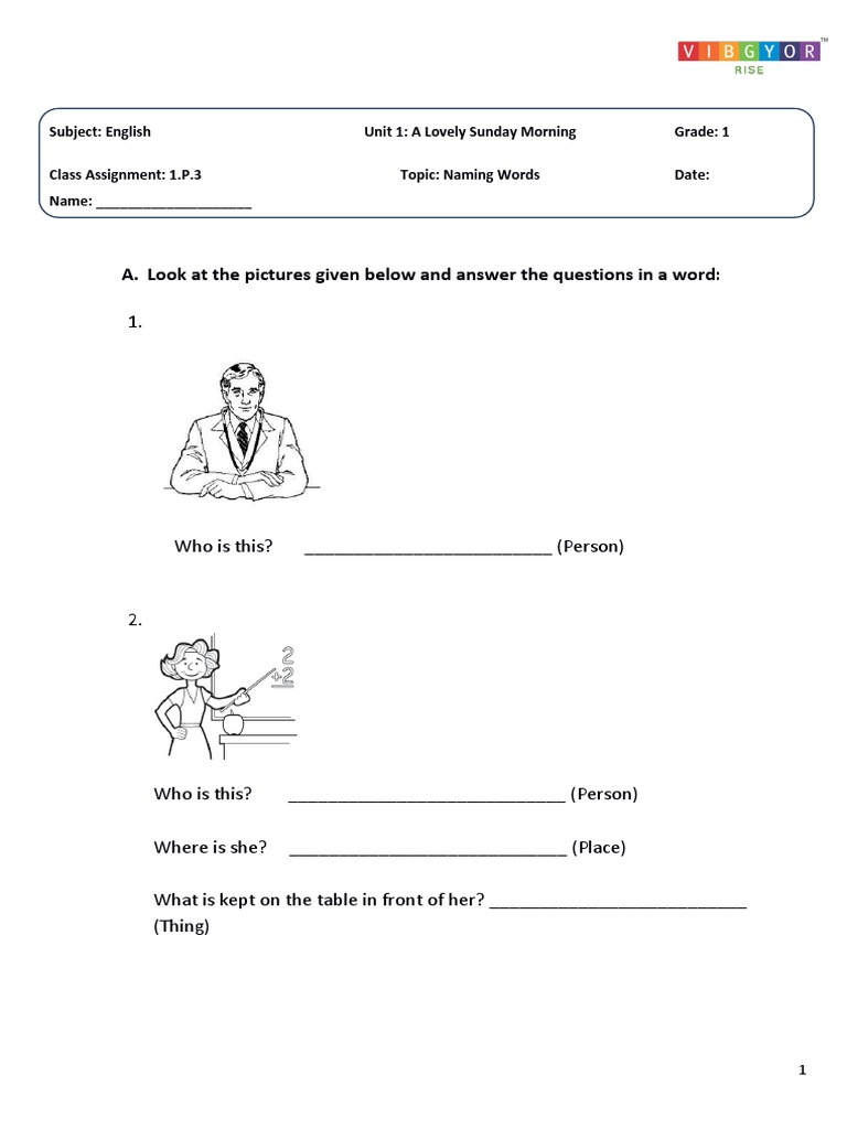 Grade 1 English Practise Papers | PDF | Language Arts & Discipline ...