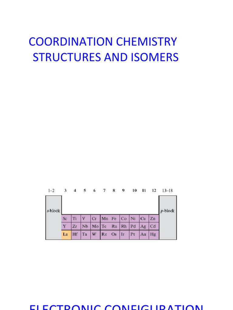 Coordination Chemistry Structures and Isomers | PDF | Coordination Complex | Ligand