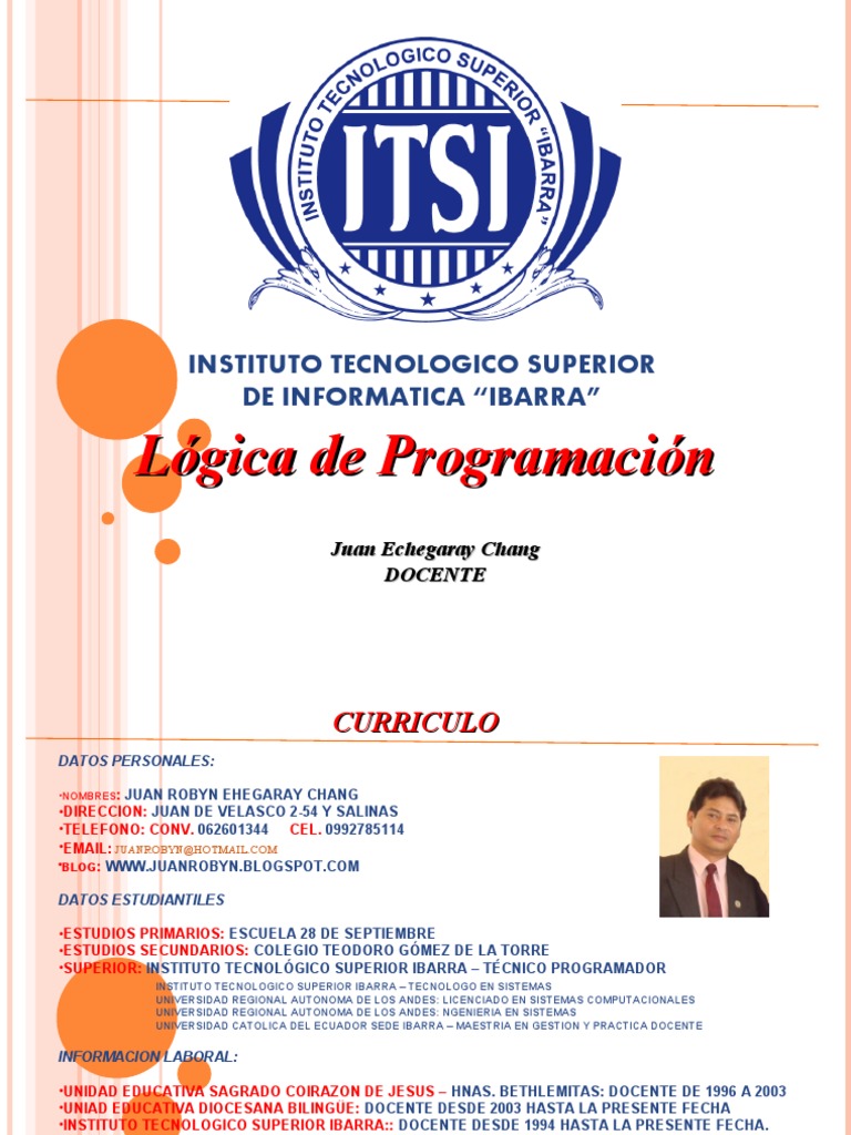 Logica Clase 1 | PDF | Lenguaje de programación | Programador