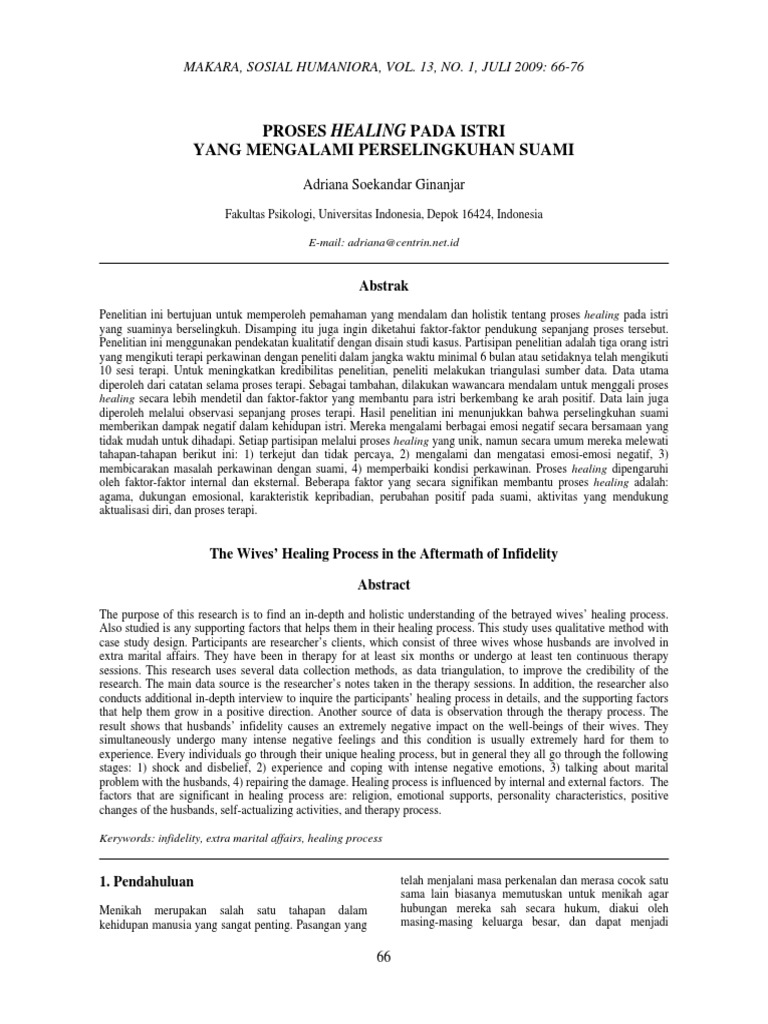 4408 ID The Wives Healing Process in The Aftermath of Infidelity | PDF