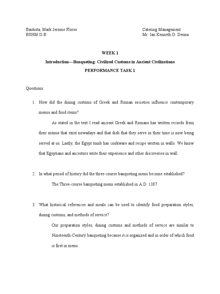Week 1 Introduction-Banqueting: Civilized Customs in Ancient ...