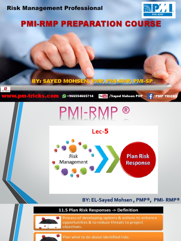 Pmi-Rmp Preparation Course: By: Sayed Mohsen, PMP, Pmi-Rmp, Pmi-Sp ...