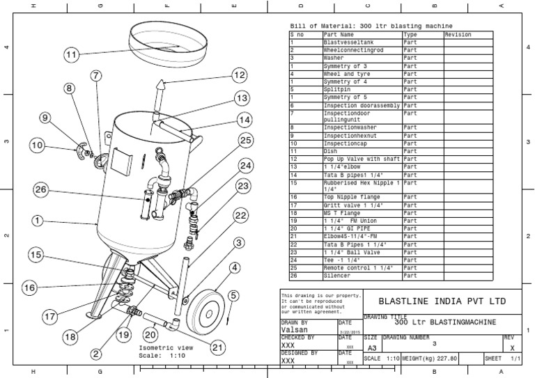 300l Blasting Machine | PDF | Hydraulics | Equipment