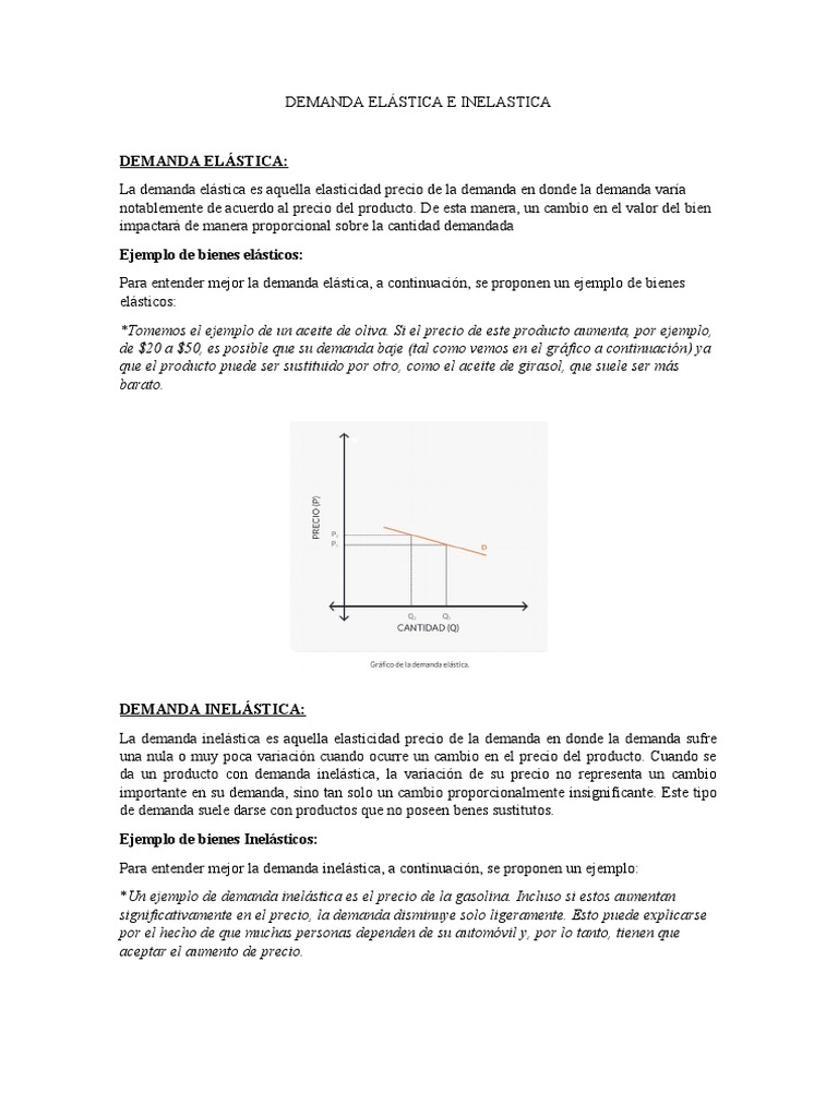 Demanda Elástica e Inelastica | PDF | Finanzas y dinero
