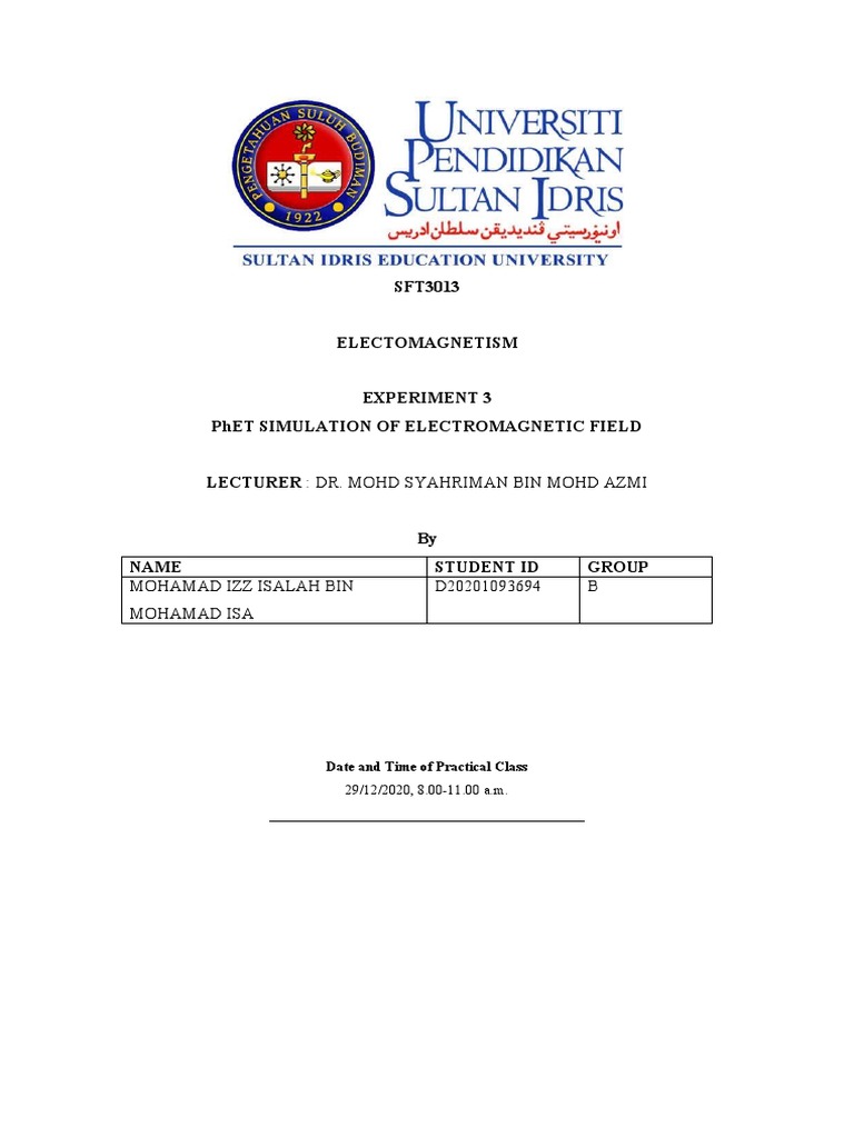 PhET Simulation of Electromagnetic Induction | PDF | Magnetic Field ...