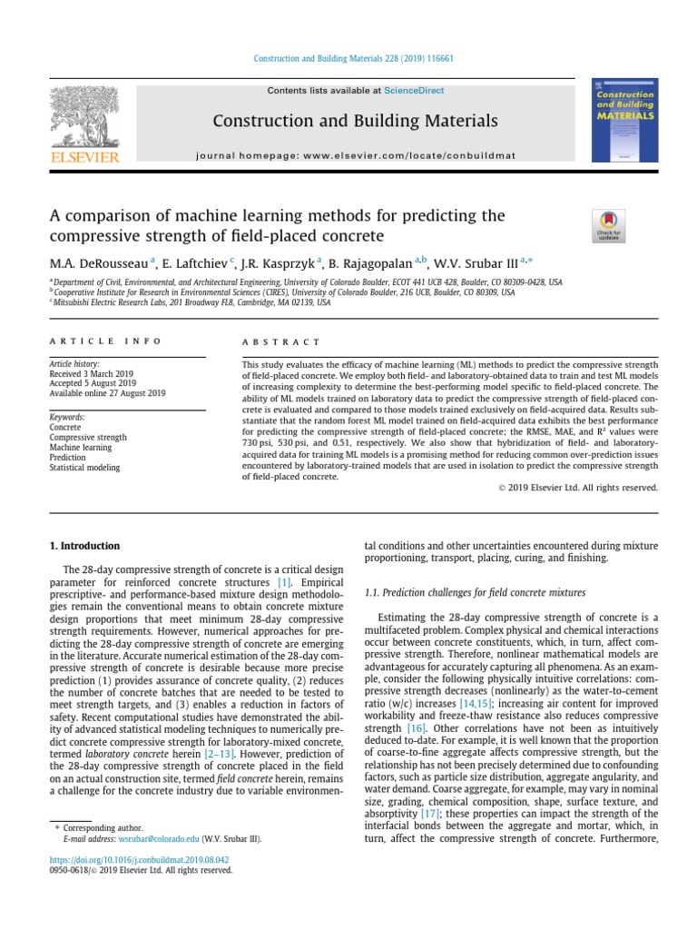 Machine Learning for Concrete Strength Prediction | PDF | Regression ...