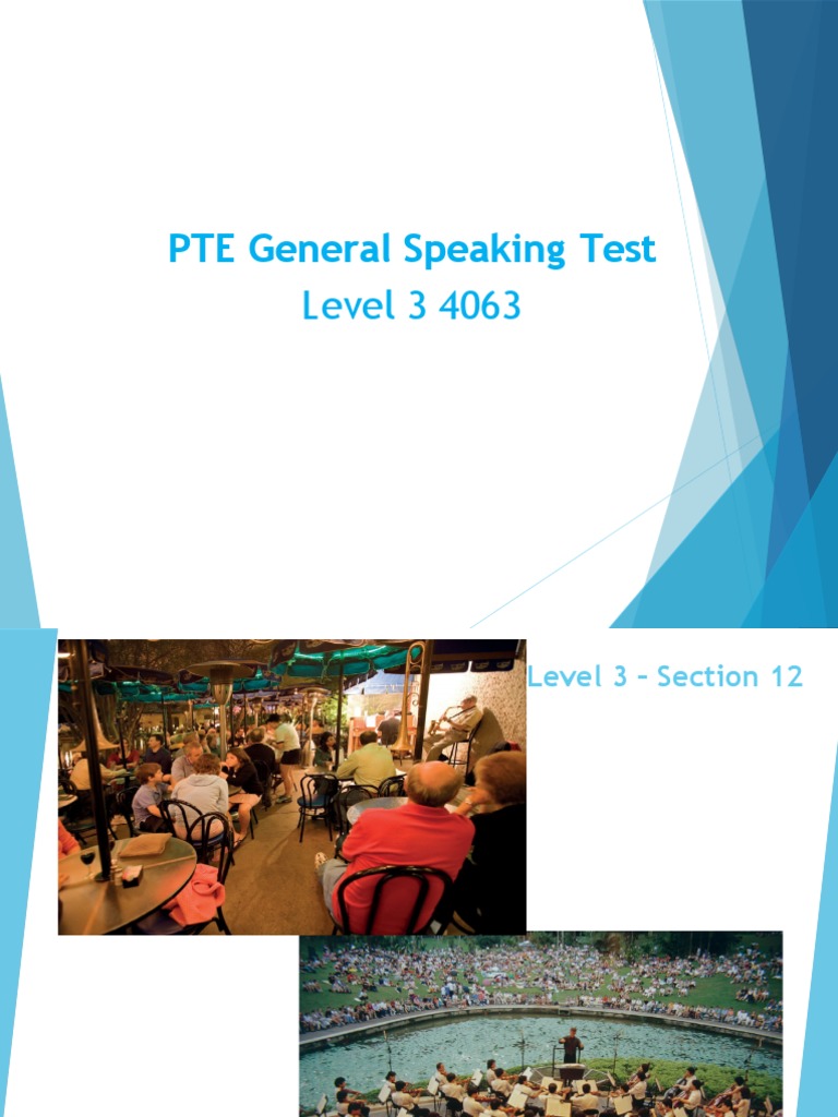 PTE General Speaking Test: Level 3 4063 | PDF