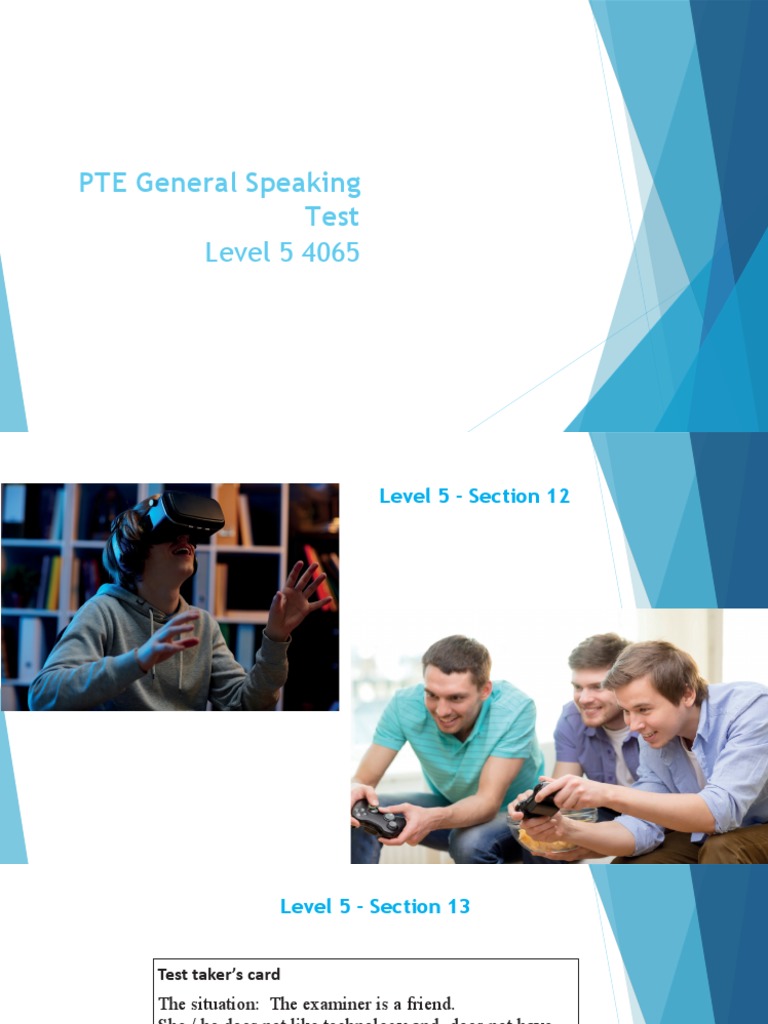 PTE General Speaking Test Level 5 | PDF