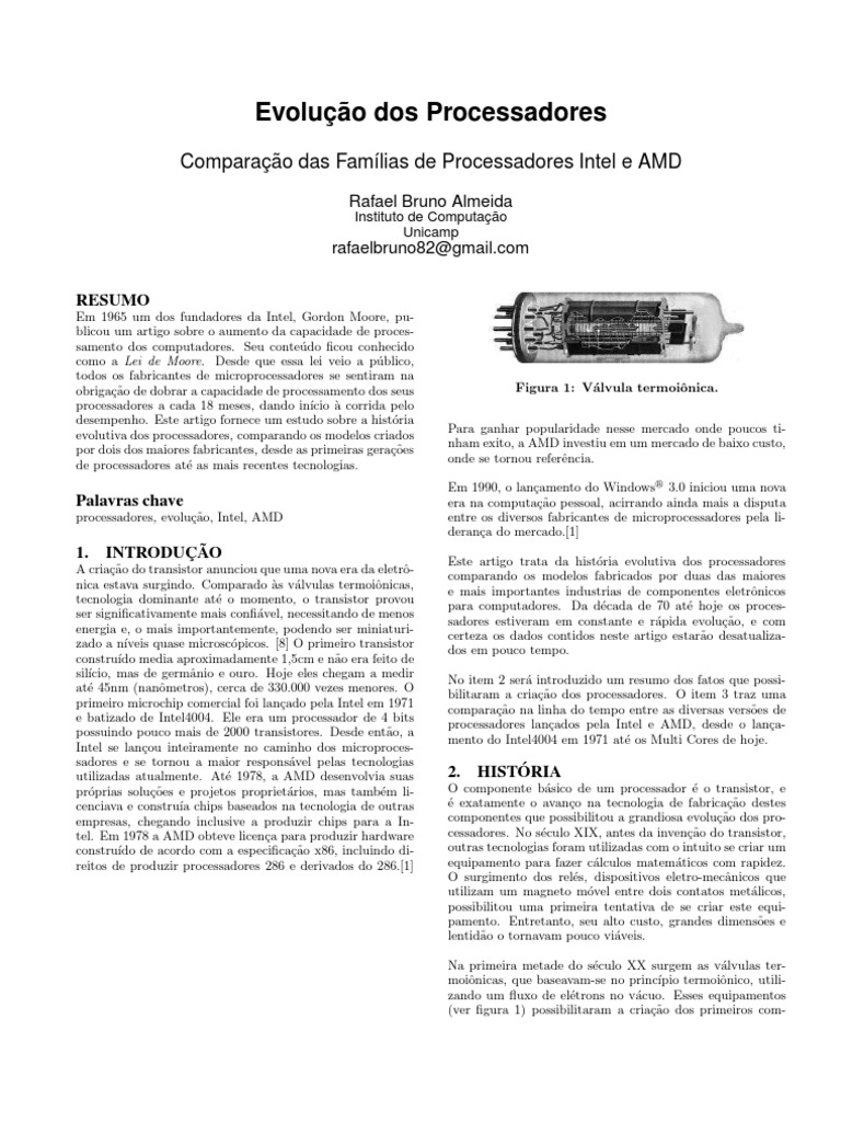 Evolução dos Processadores Intel e AMD | Advanced Micro Devices | Intel Evolução dos Processadores Intel e AMD | Advanced Micro Devices | Intel