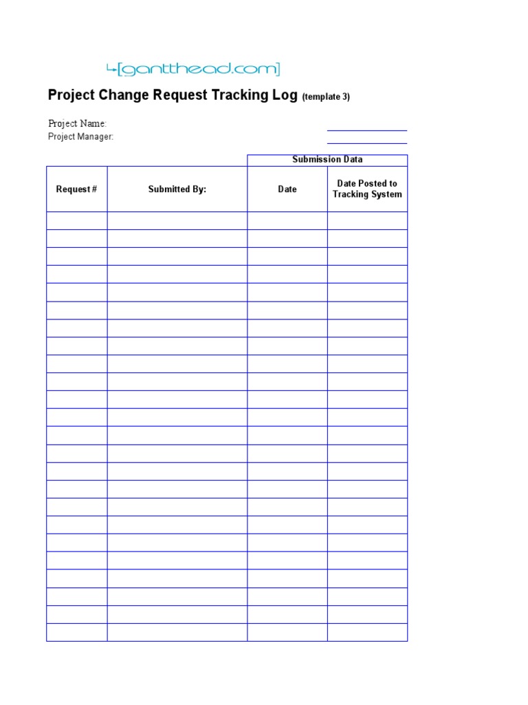 Project Change Request Tracking Log | PDF | Computing | Business