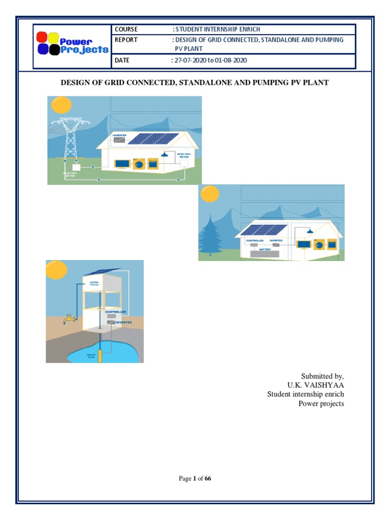 PV Plant Design: Grid, Standalone, Pumping | PDF | Photovoltaic System ...
