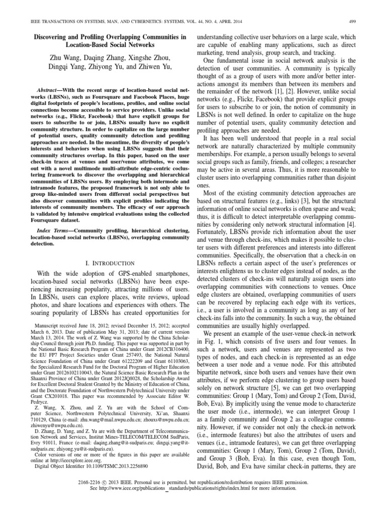 Discovering Overlapping Communities In Lbsns Pdf Cluster Analysis