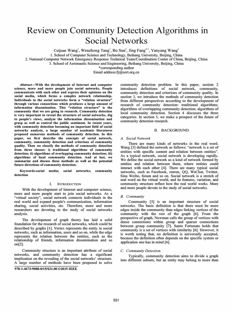 Review On Community Detection Algorithms In Social Network Pdf Cluster Analysis Vertex